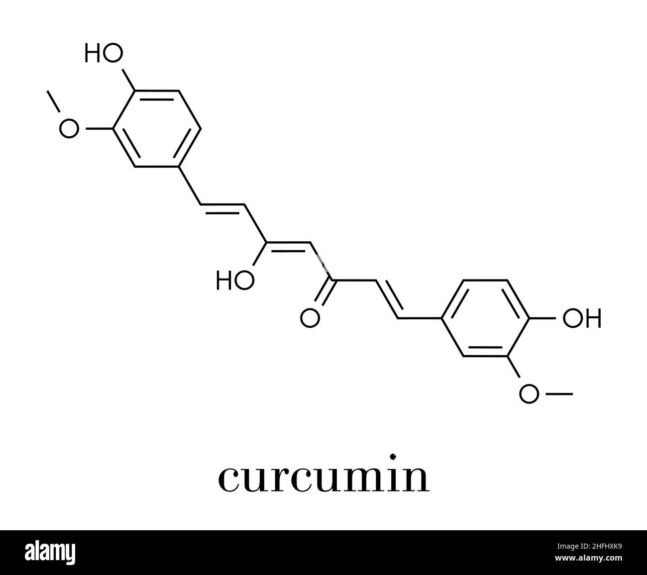 Curcumin turmeric spice molecule. Skeletal formula Stock Vector Image ...