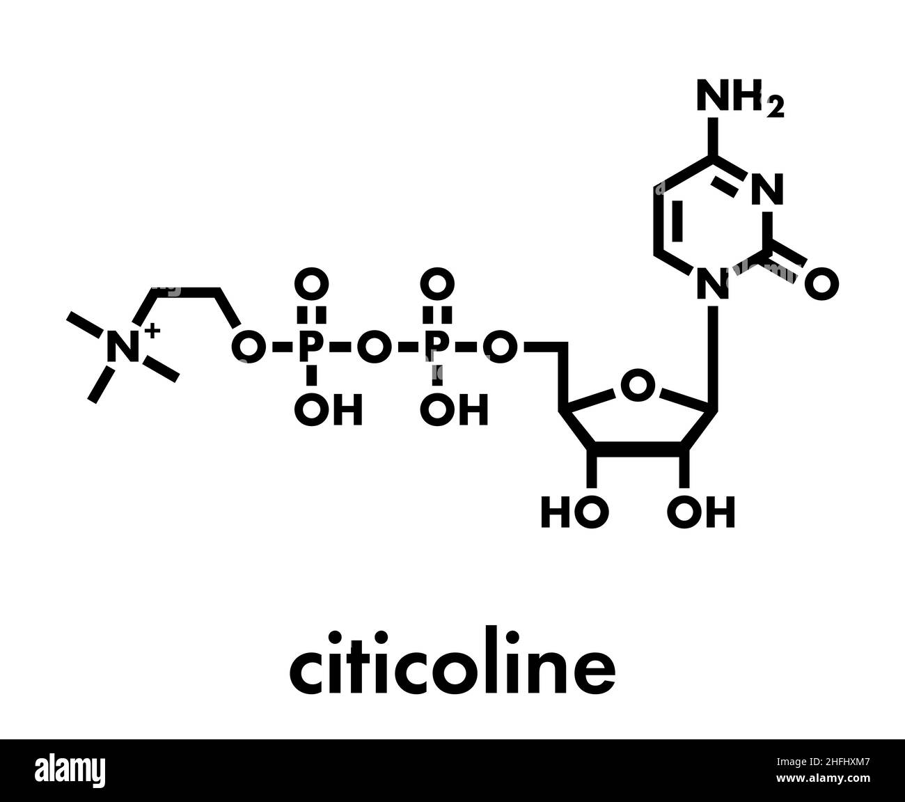 Citicoline (CDP-choline) molecule. Skeletal formula Stock Vector Image ...