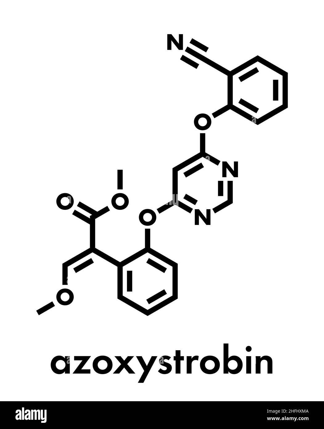 Azoxystrobin fungicide molecule. Skeletal formula Stock Vector Image ...
