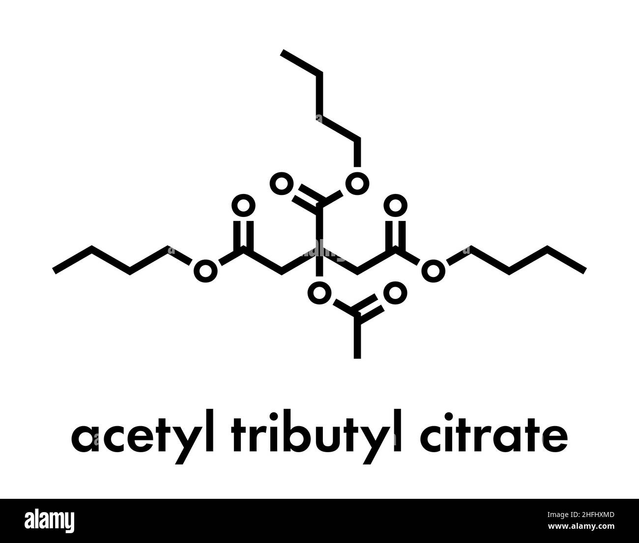 Acetyl tributyl citrate plasticizer molecule Black and White Stock ...