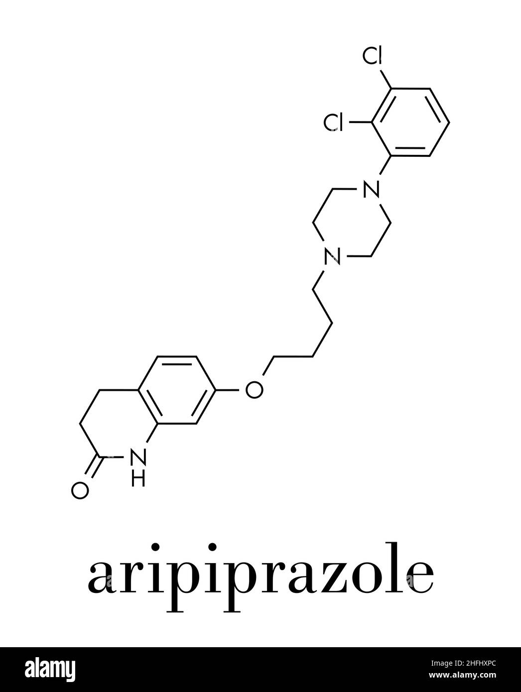 Aripiprazole antipsychotic drug molecule. Skeletal formula Stock Vector Image & Art - Alamy