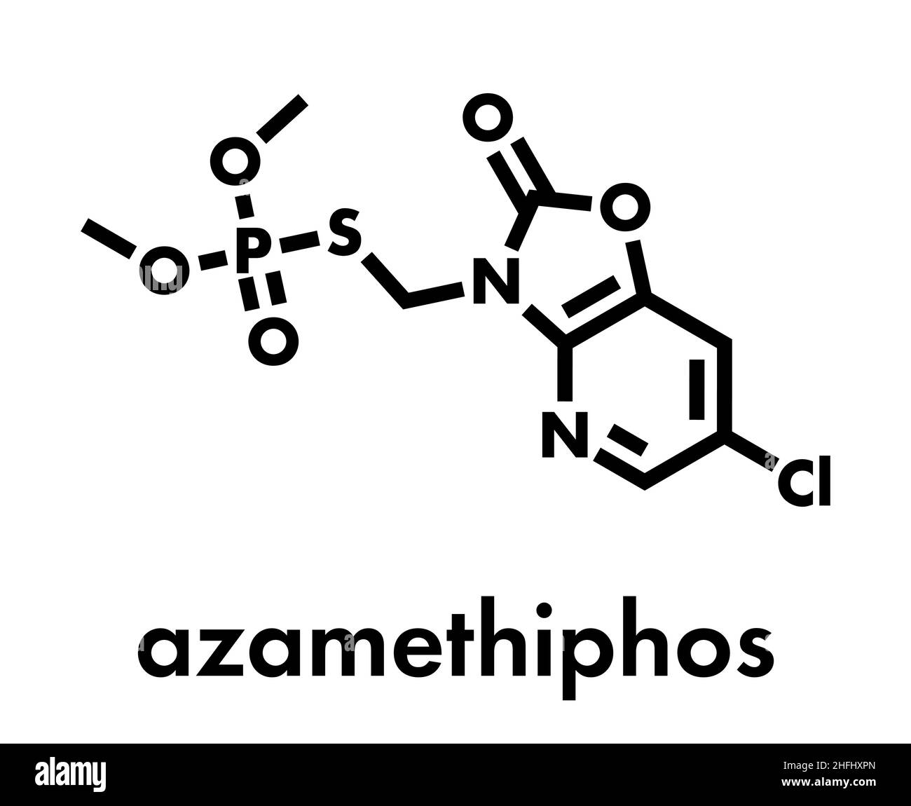 Azamethiphos pesticide molecule. Used in flypaper, veterinary medicine ...
