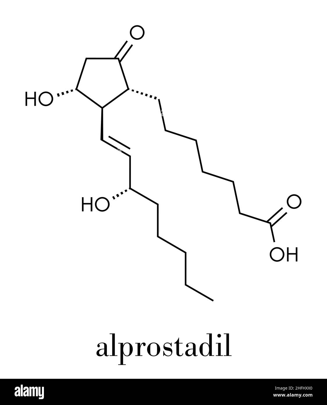 Alprostadil (prostaglandin E1) erectile dysfunction drug molecule ...