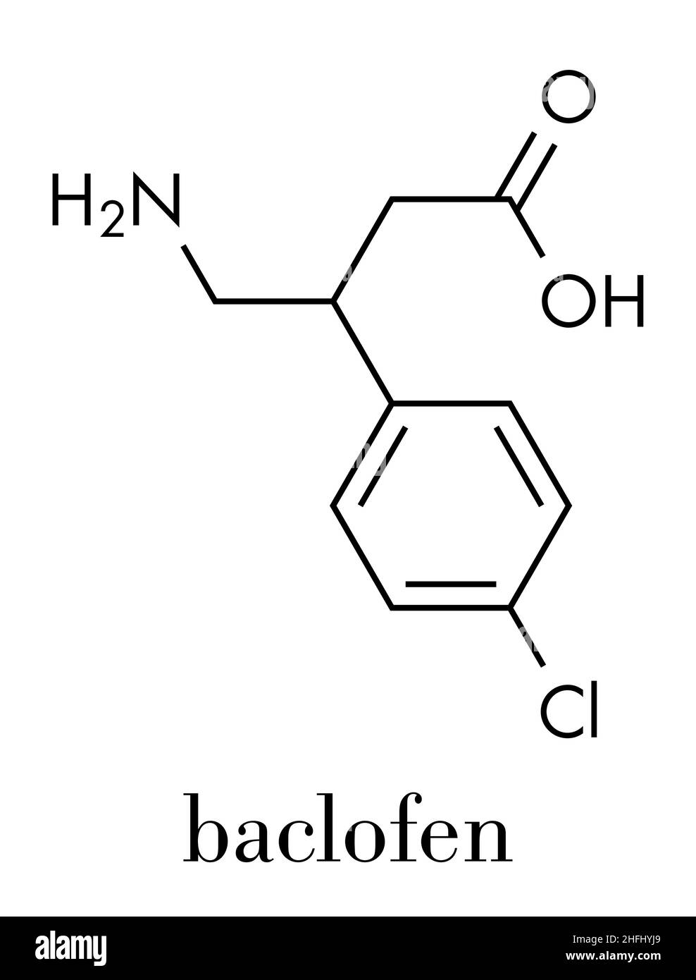 Baclofen drug molecule. Skeletal formula Stock Vector Image & Art - Alamy