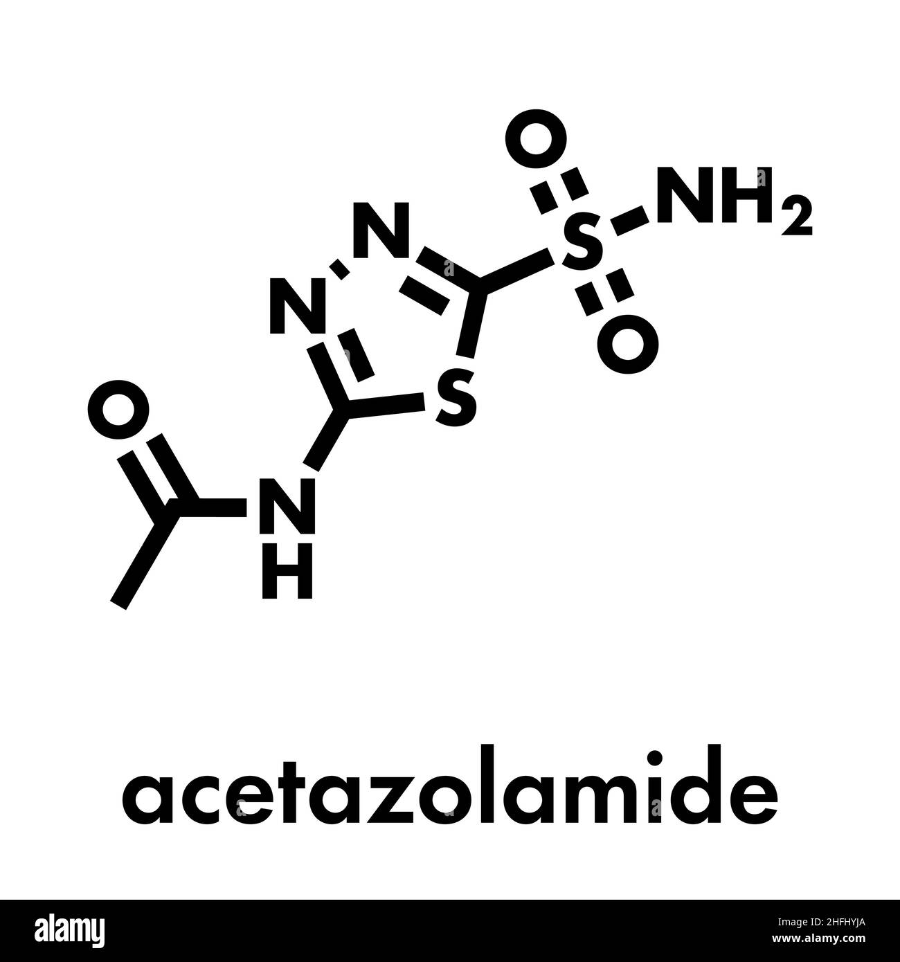 Acetazolamide diuretic drug molecule (carbonic anhydrase inhibitor ...