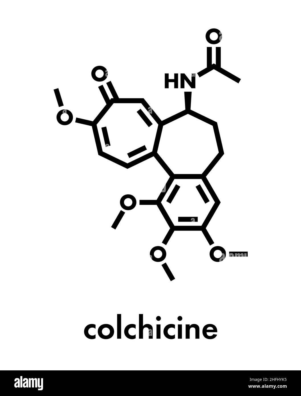 Colchicine gout drug molecule. Skeletal formula Stock Vector Image ...