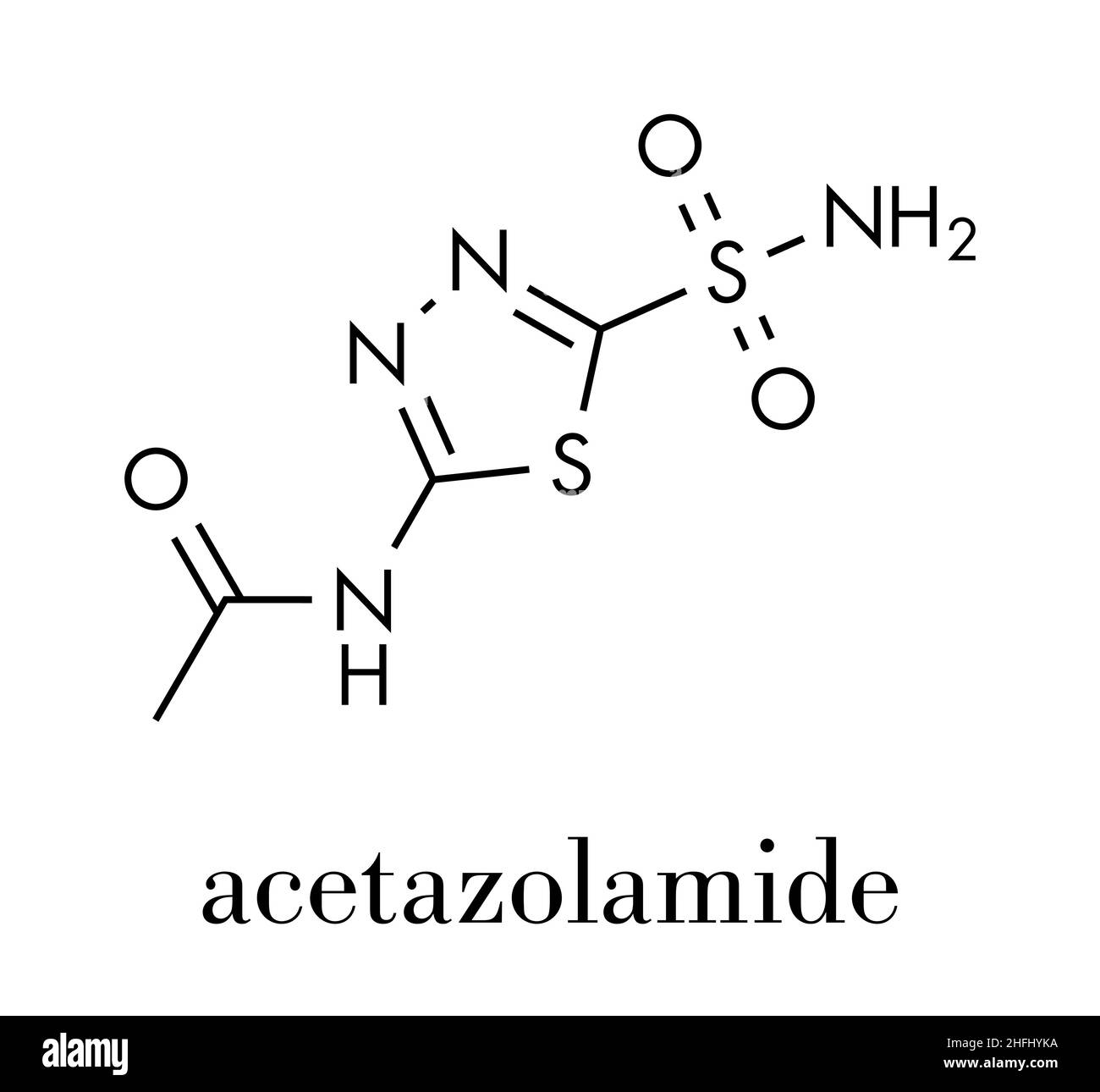 Acetazolamide diuretic drug molecule (carbonic anhydrase inhibitor ...