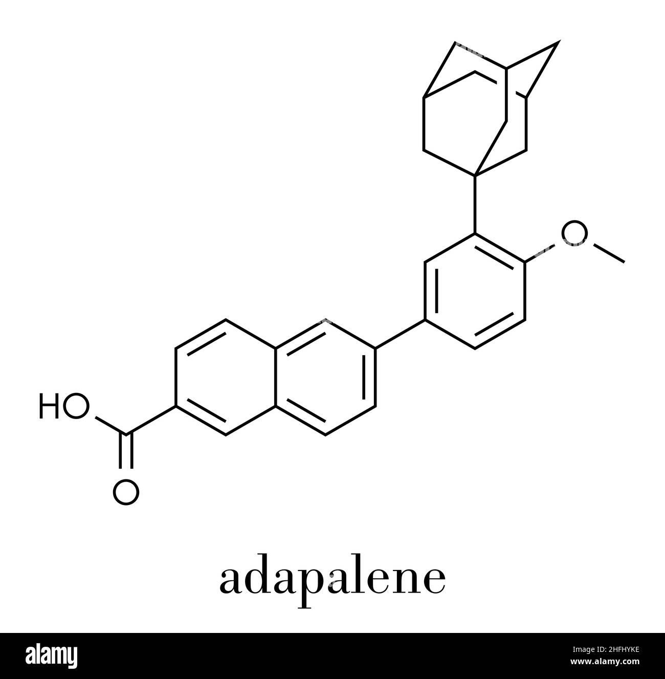 Adapalene acne treatment drug molecule. Skeletal formula Stock Vector ...