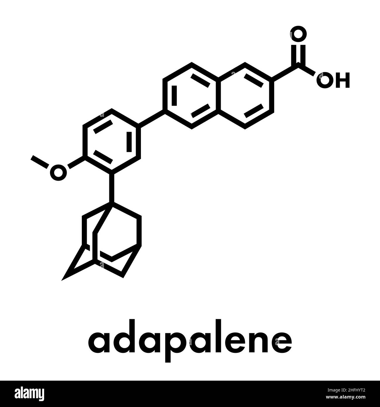 Adapalene acne treatment drug molecule. Skeletal formula Stock Vector ...