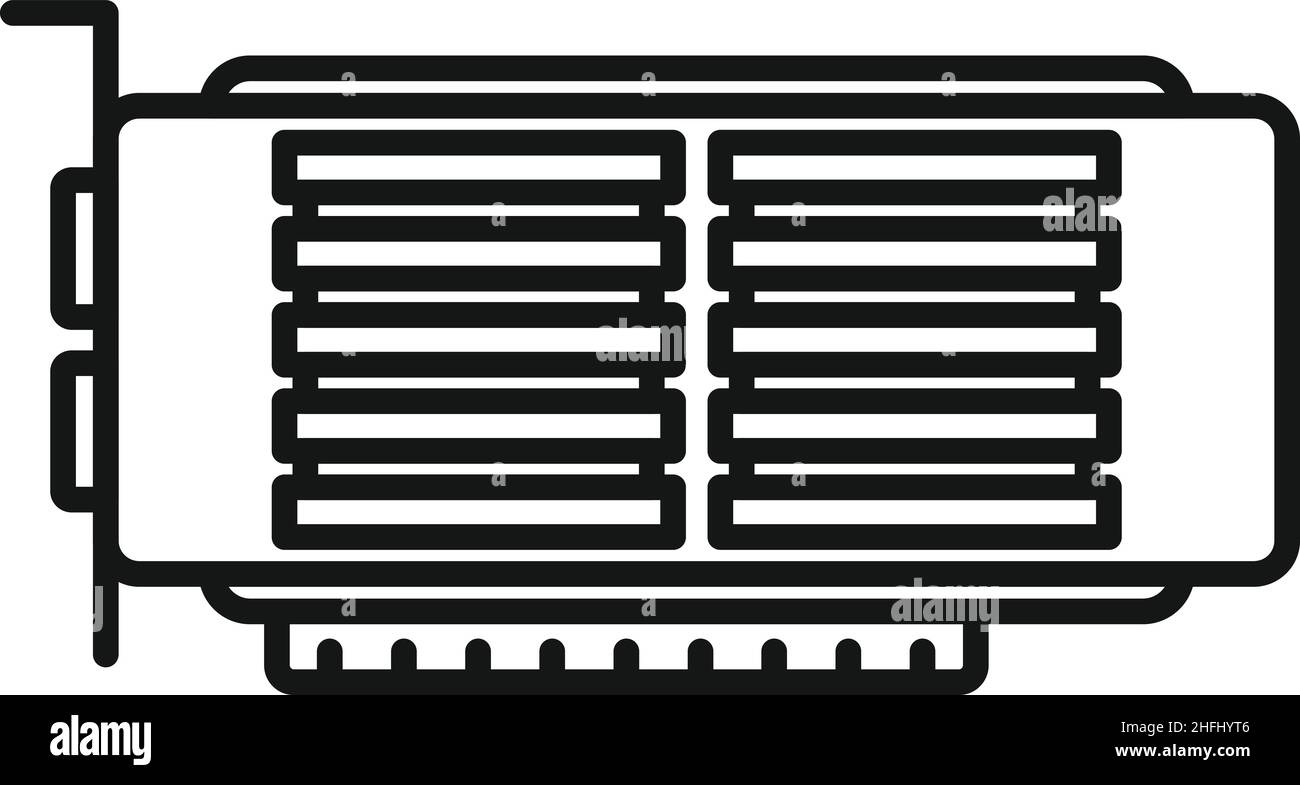 Video card ram icon outline vector. Computer gpu. Display pc Stock ...