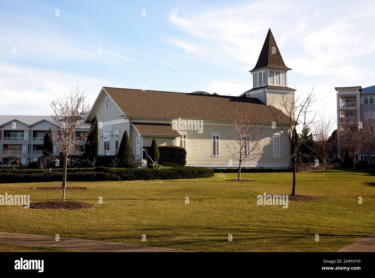 Colour photograph of the village Hall, Breakfast Point residential ...