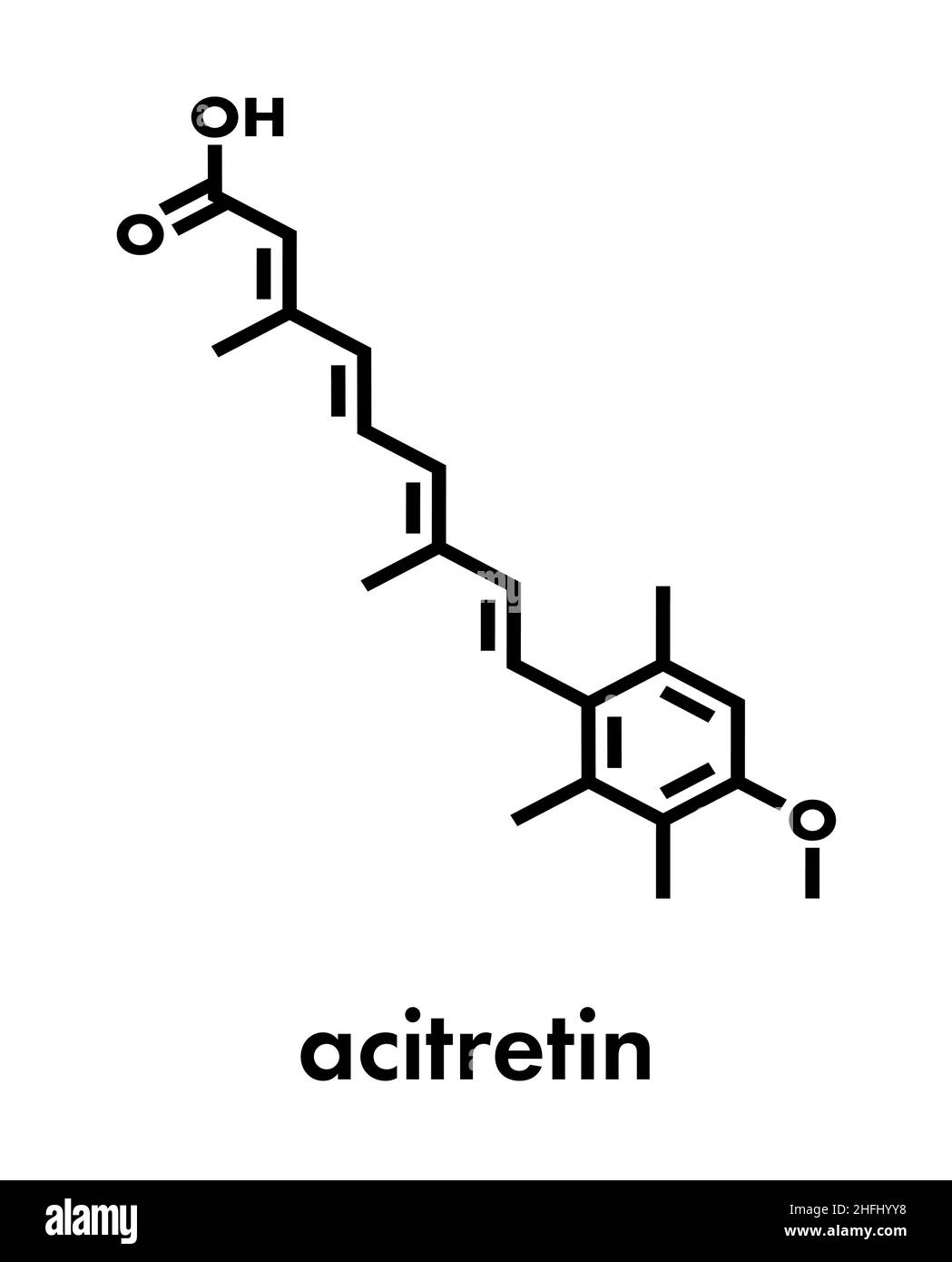 Acitretin psoriasis drug molecule. Skeletal formula Stock Vector Image ...