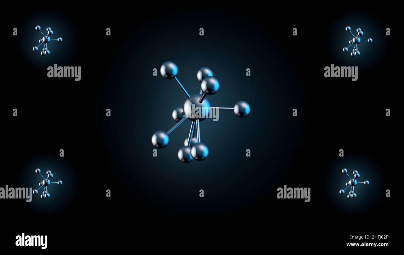 Abstract animation of monochrom model molecules rotation. Animation of ...