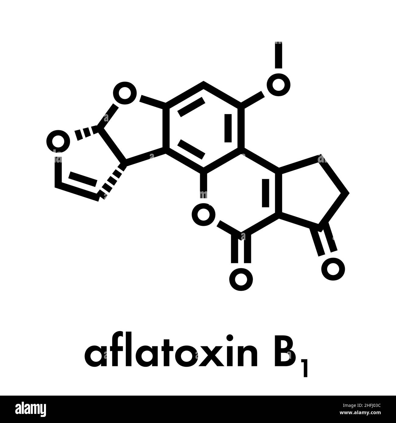 Aflatoxin B1 mold carcinogenic molecule. Skeletal formula Stock Vector Image & Art - Alamy