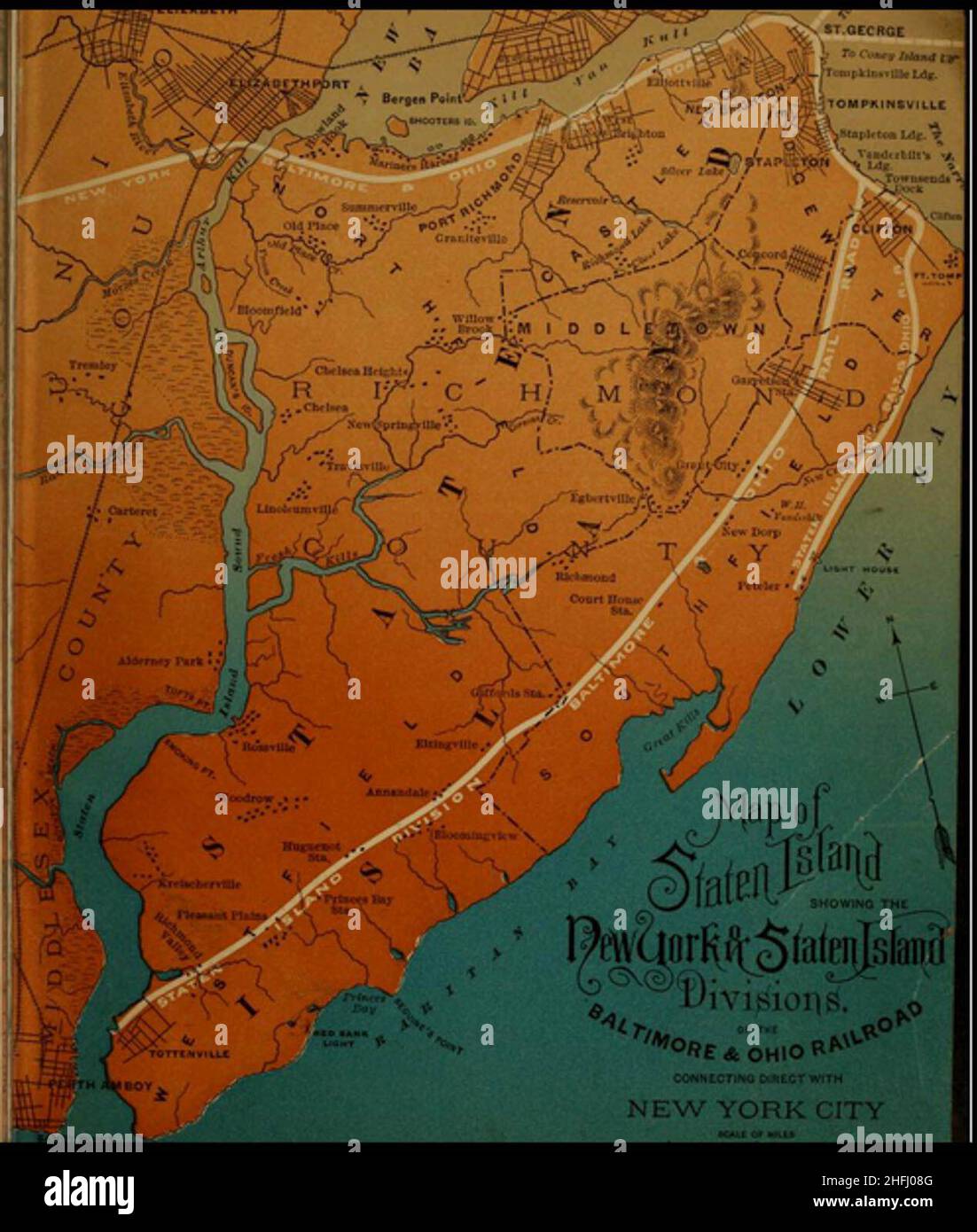 Antique map of staten island hi-res stock photography and images - Alamy