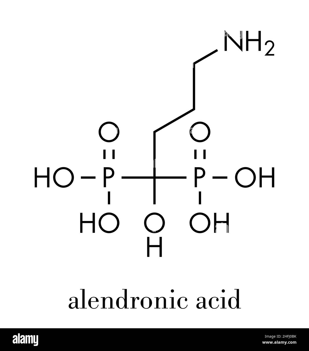 Alendronic acid (alendronate, bisphosphonate class) osteoporosis drug ...
