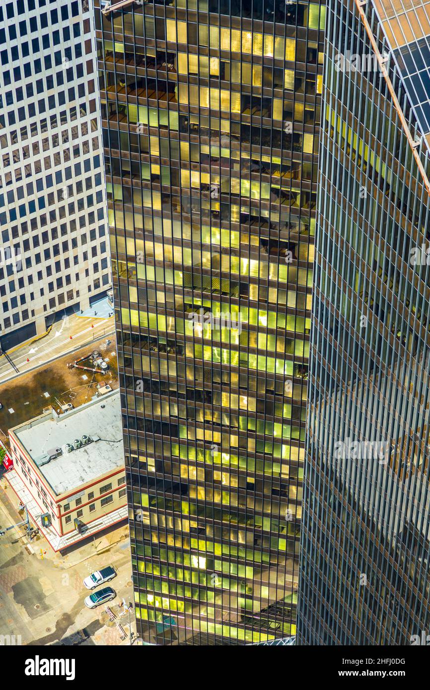 aerial of modern buildings in downtown Houston in daytime Stock Photo ...