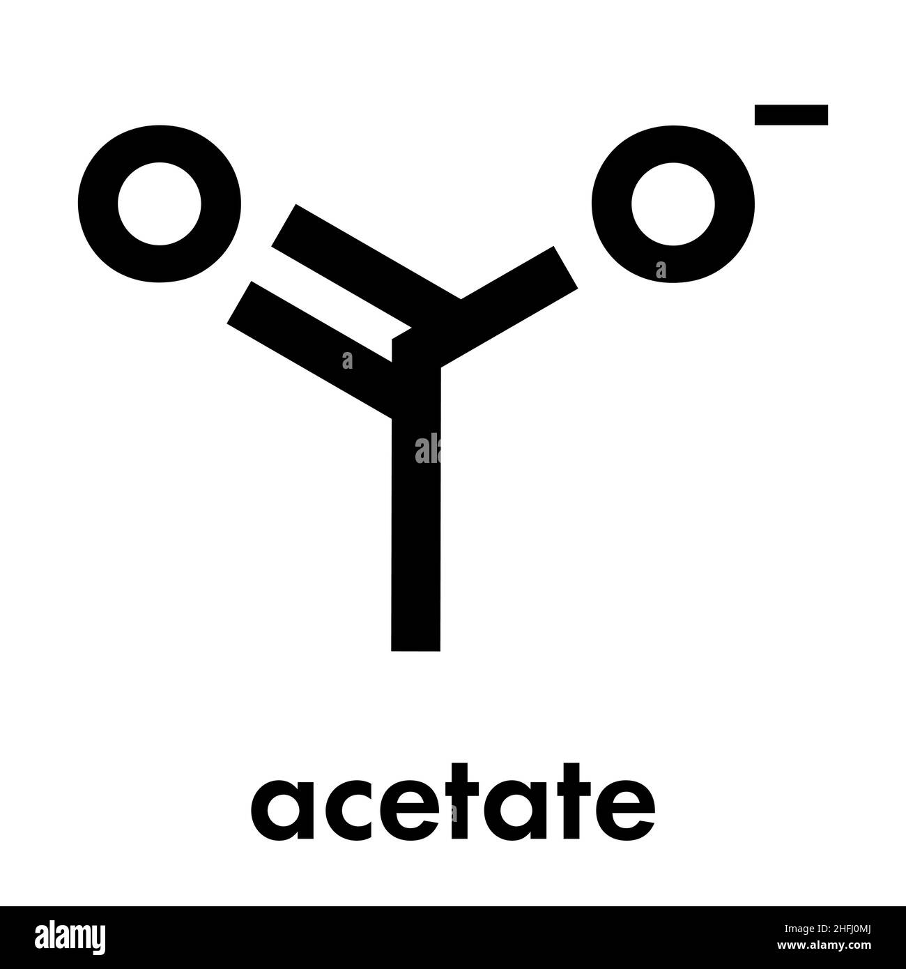 Acetate anion, chemical structure. Skeletal formula Stock Vector Image ...