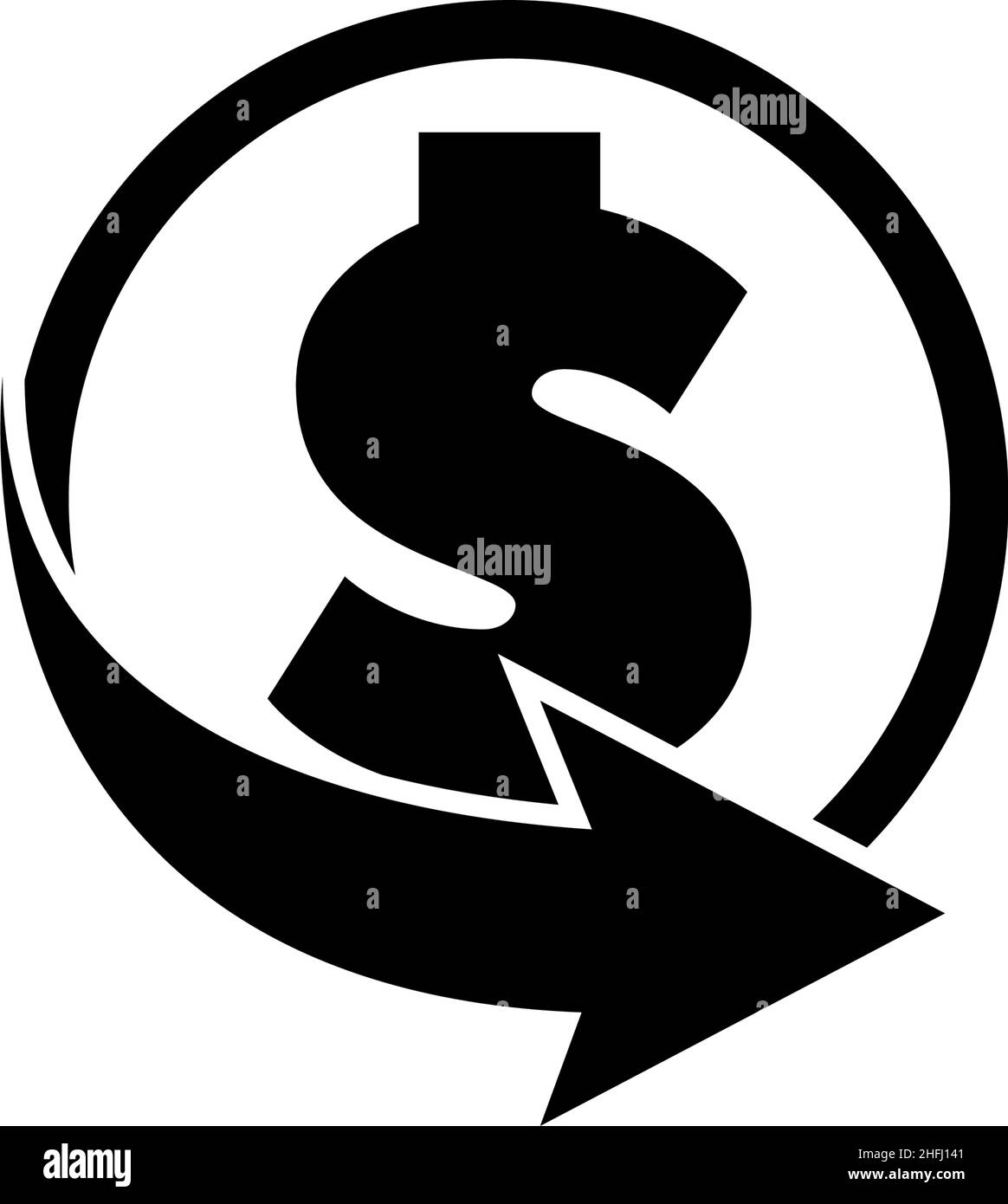 Refund Investment, Arrow and Dollar. Flat Vector Icon illustration ...