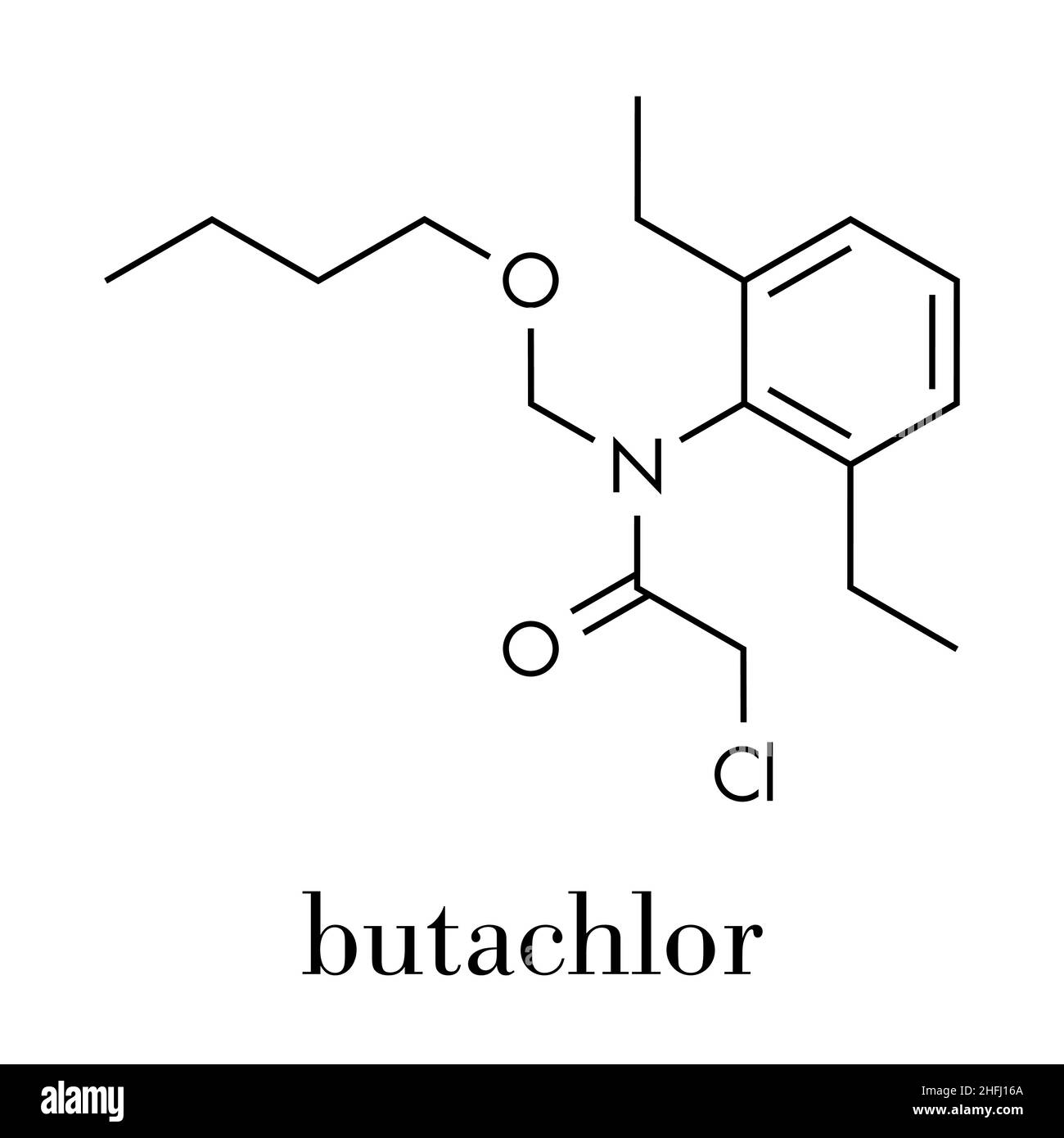 Butachlor herbicide molecule. Skeletal formula Stock Vector Image & Art ...