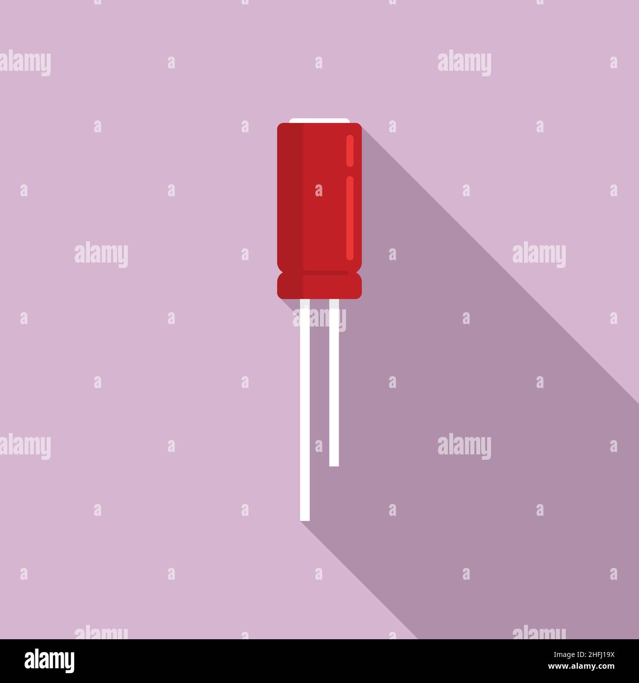 Emitting diode icon flat vector. Led semiconductor. Electric power ...