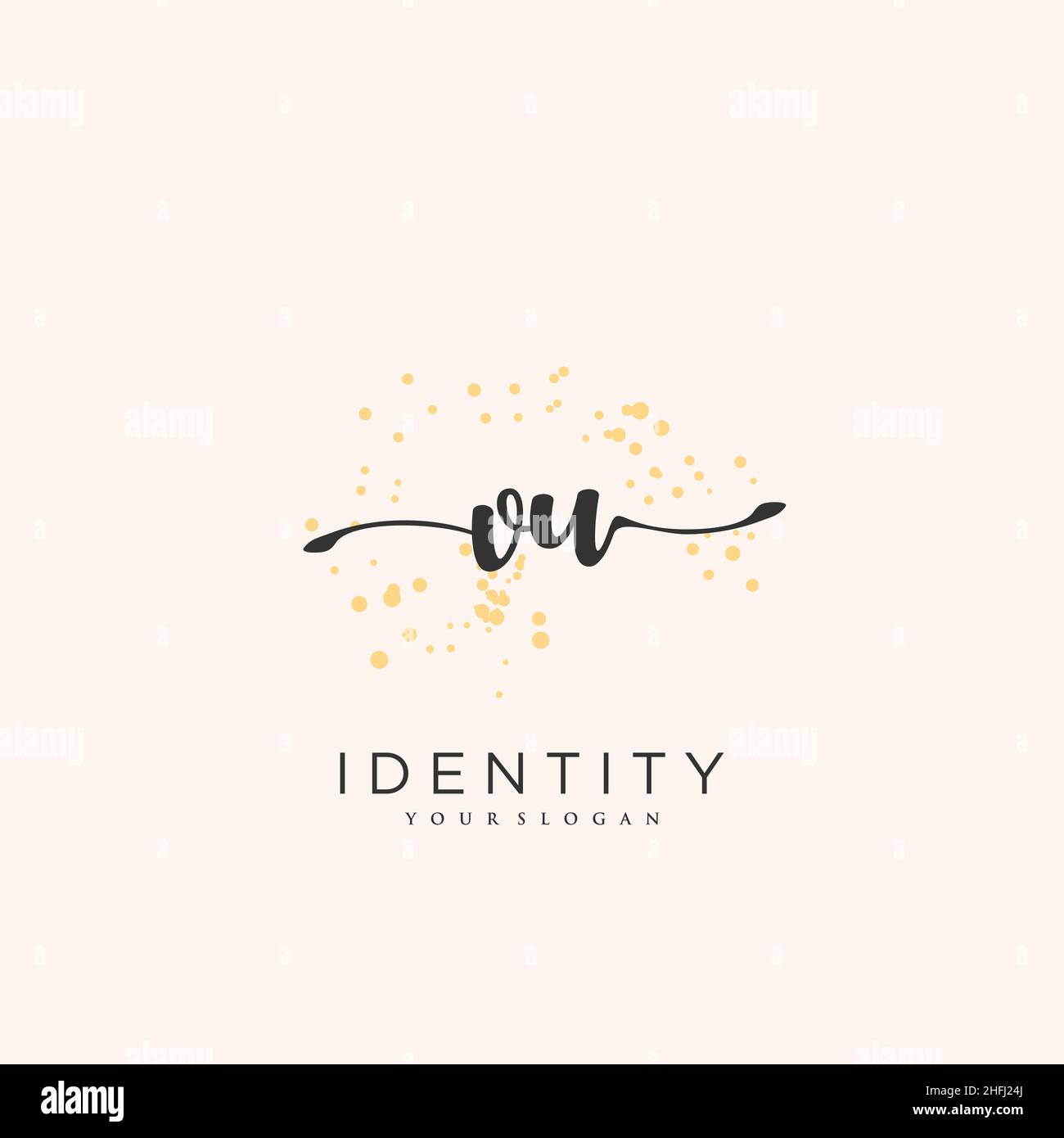 VU Handwriting logo vector art of initial signature, wedding, fashion ...