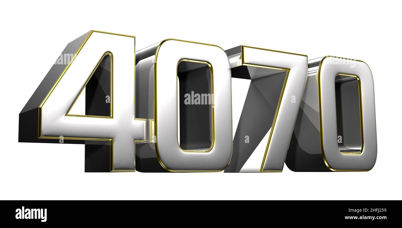 4070 stainless steel gold rim 3D illustration on white background with ...