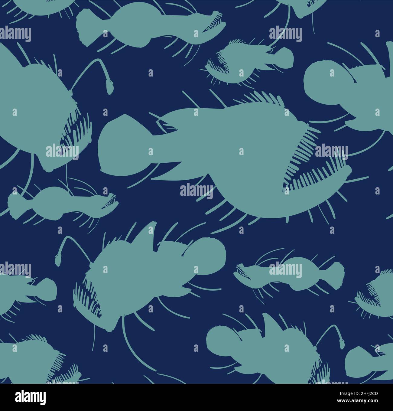 Angler Deep sea fish pattern seamless. Deep-sea fish background Stock ...