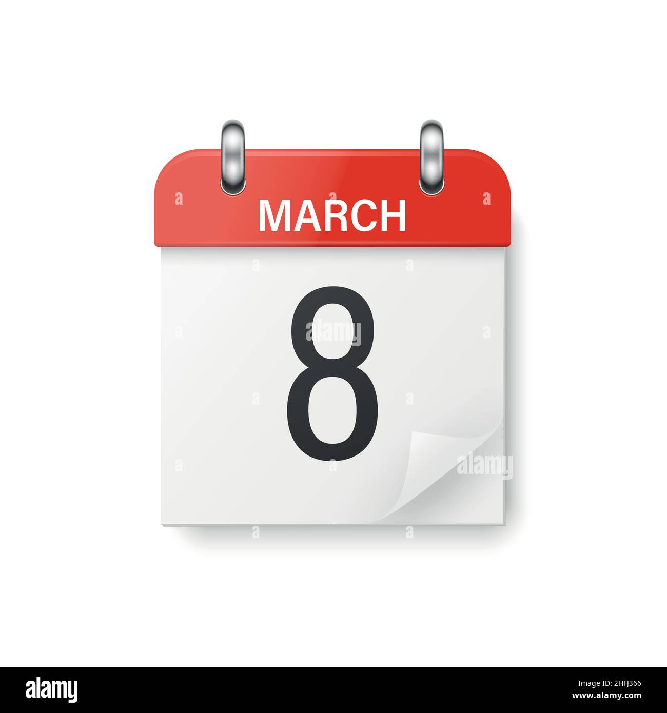 Vector 3d Realistic 8 March Day Paper Classic Simple Minimalistic Red ...