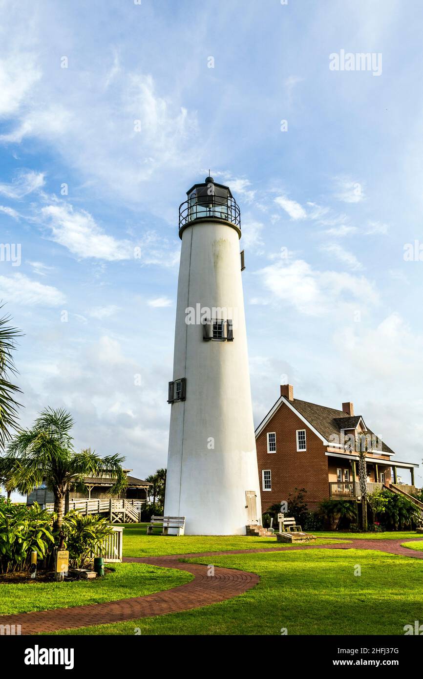 Lighthouse on the Gulf of Mexico in Eastpoint Stock Photo - Alamy