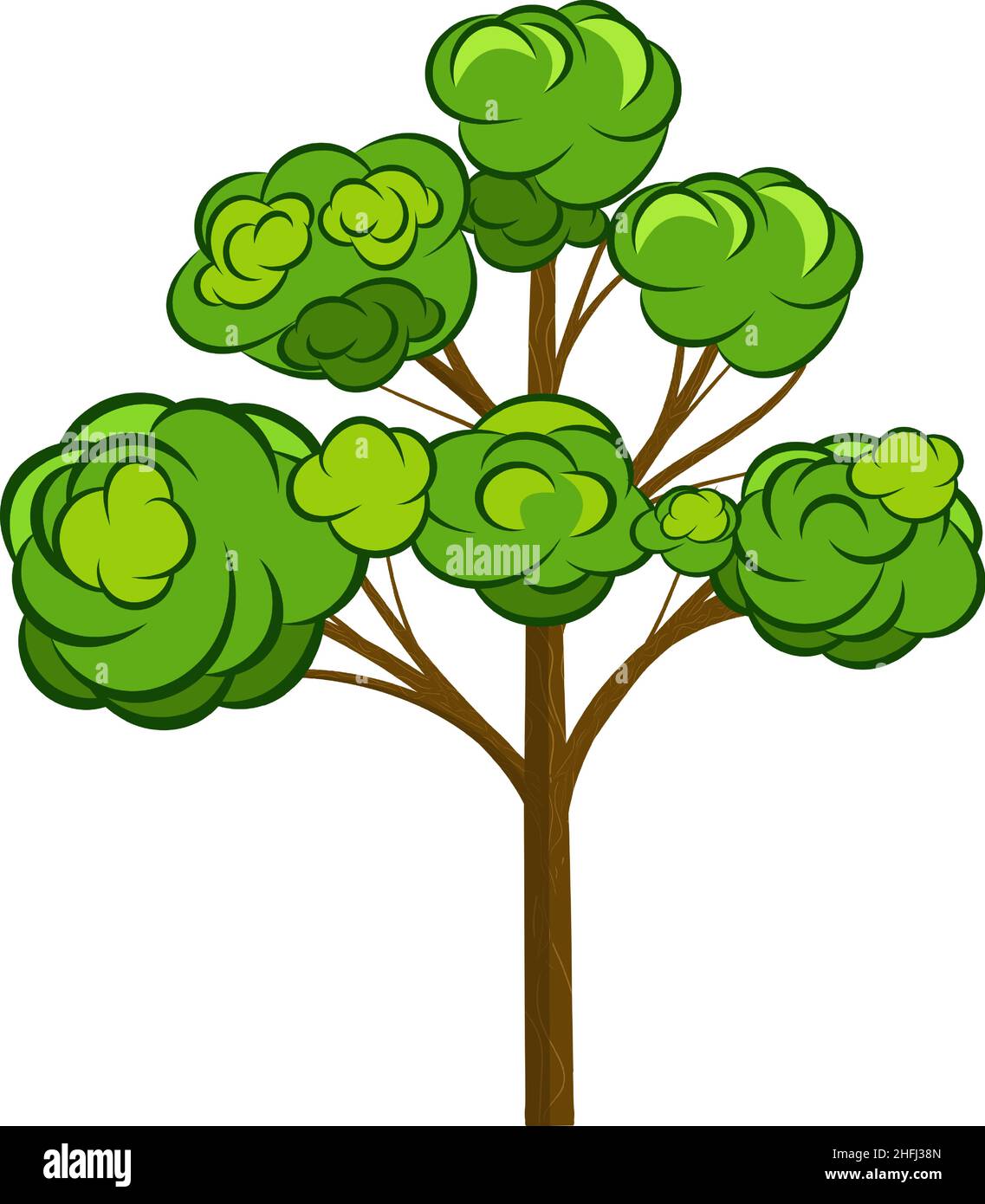 Vector ntendy realistic Cartoon tree for Park, Forest and others ...