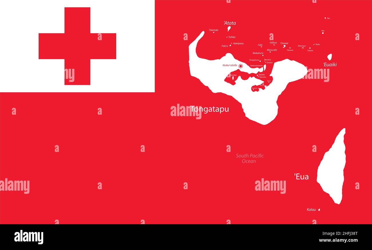 Tonga flag and map raster Stock Photo - Alamy