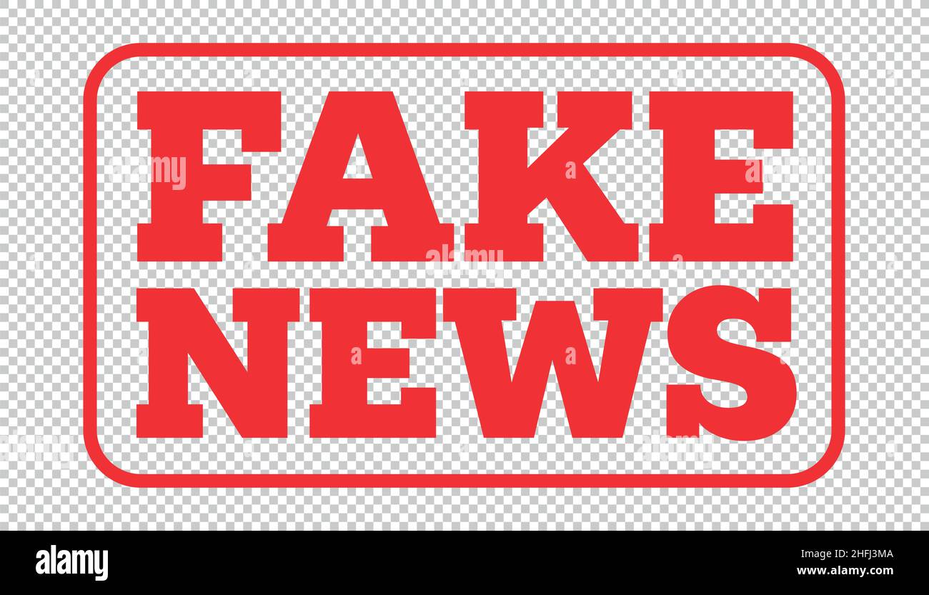 Fake News Stamp on checked transparent background. Vector illustration ...
