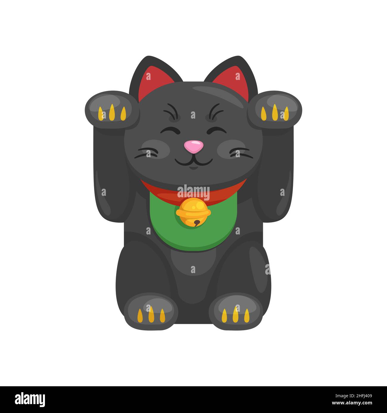 Vector cartoon style illustration of Maneki Neko Stock Vector Image ...