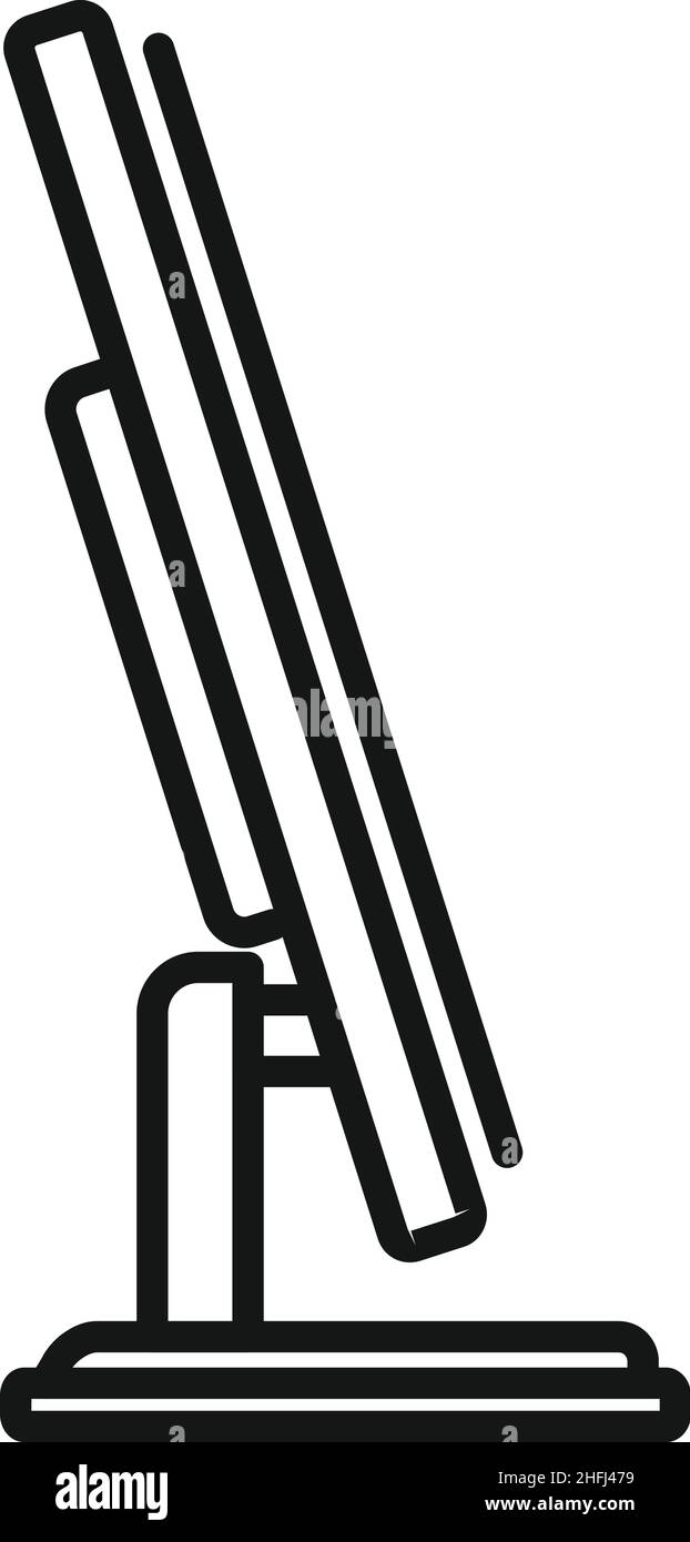 Computer monitor icon outline vector. Screen pc. Modern display Stock ...
