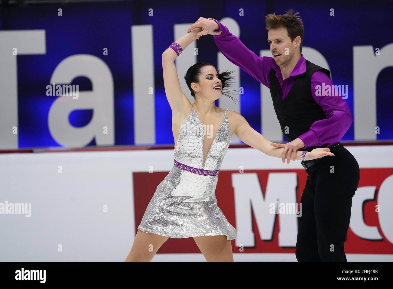 Jasmine Tesari and Stephane Walker (SUI) in action in Ice Dance Rhythm ...