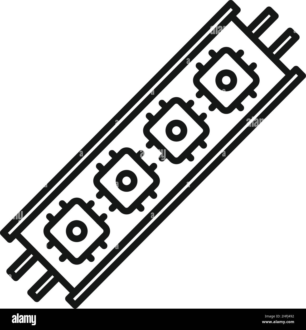 Led strip module icon outline vector. Diode light. Strip tape Stock ...