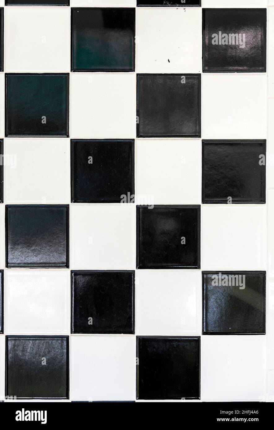 black and white wall tiles in harmonic pattern Stock Photo - Alamy