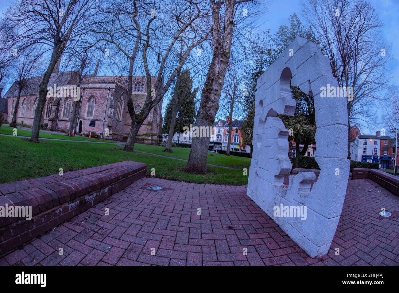 Redditch Holocaust Memorial 2005 and St Stephen's Church, Redditch Town ...