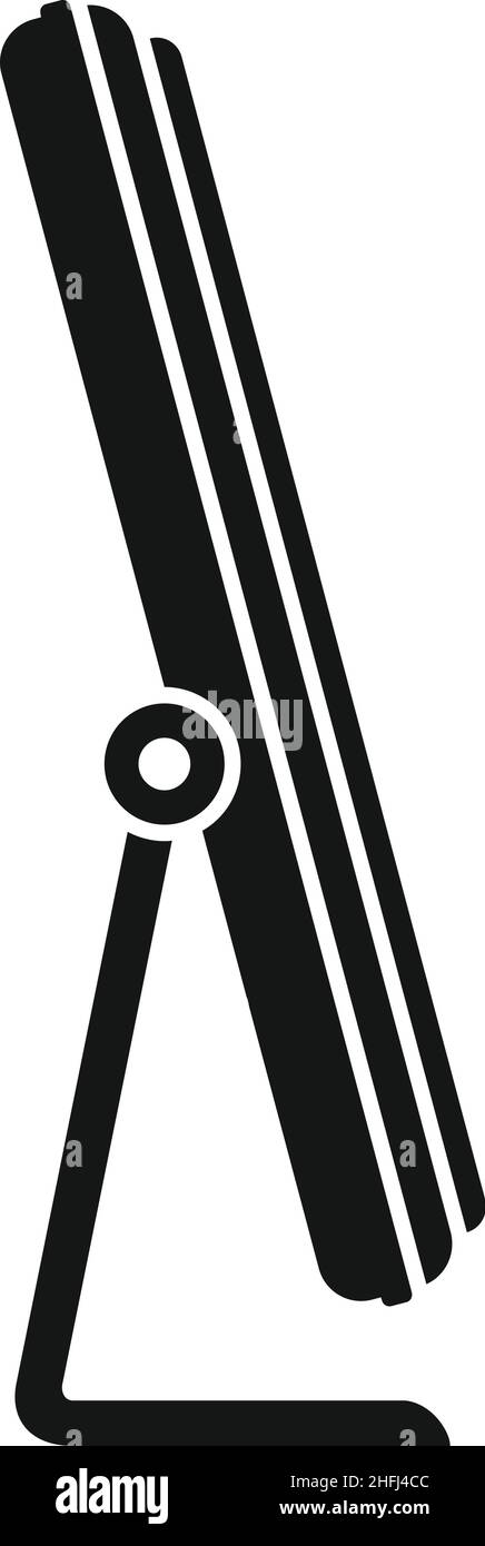 Side view monitor icon simple vector. Computer screen. Desktop display ...