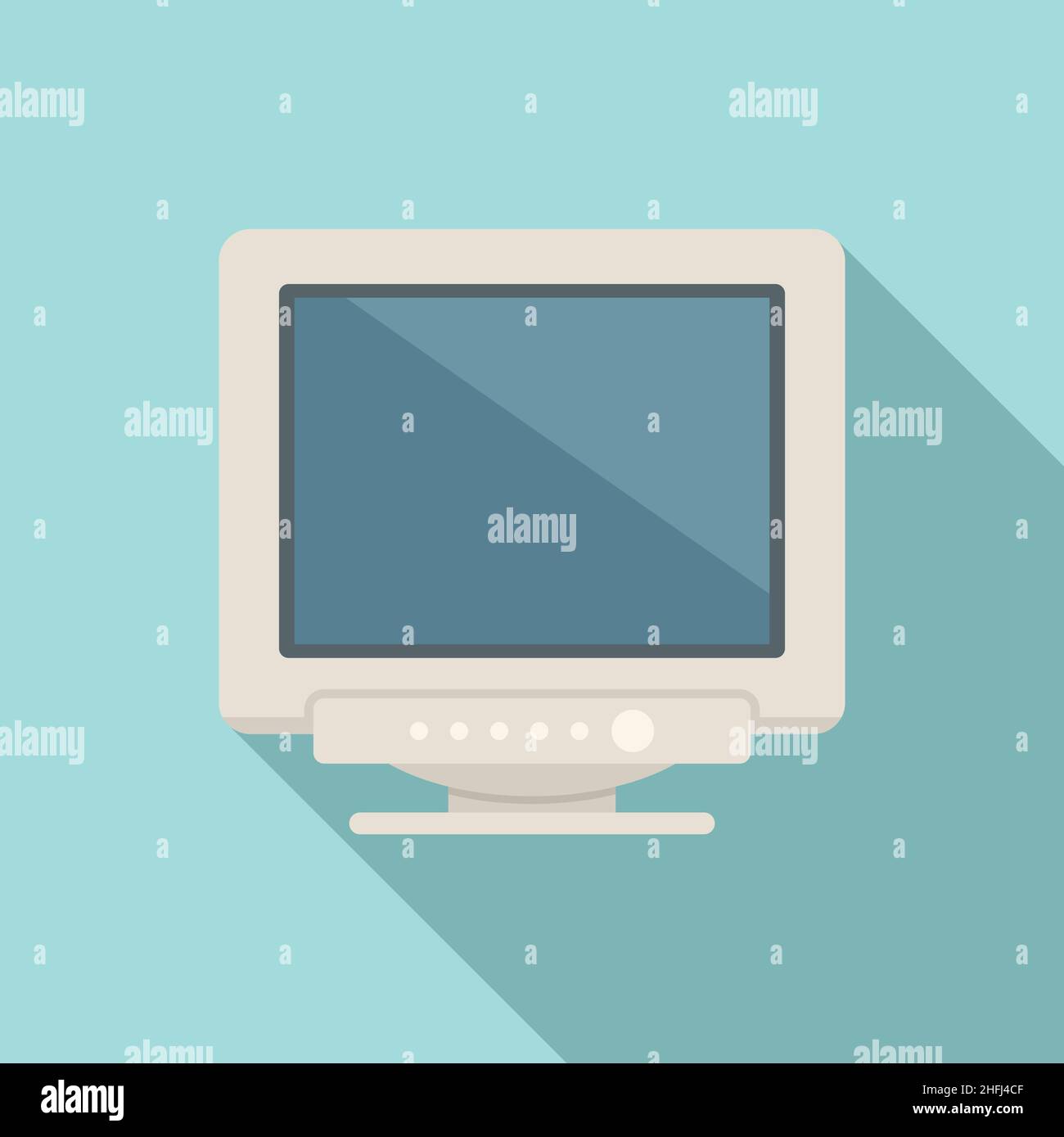 Pc display icon flat vector. Screen monitor. Computer blank Stock ...