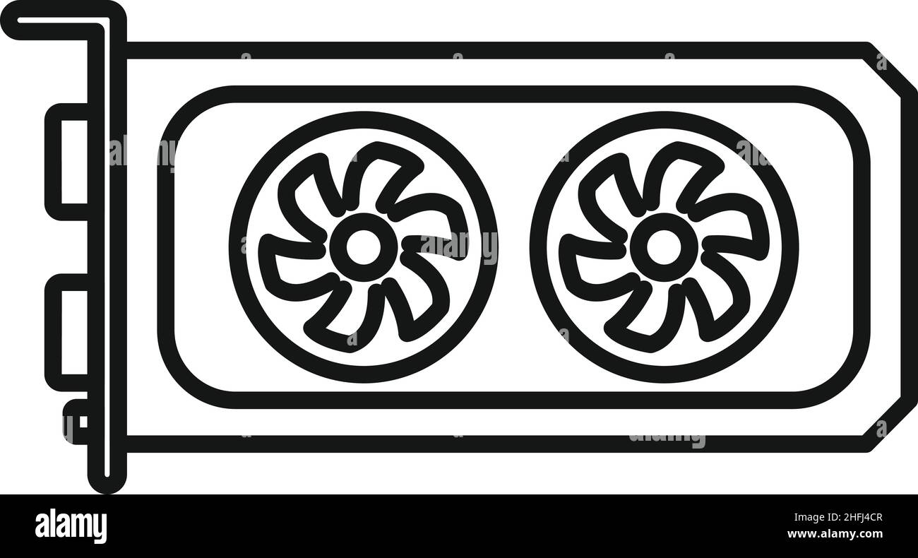 Cpu video card icon outline vector. Gpu fan. Chip ram Stock Vector Image & Art - Alamy