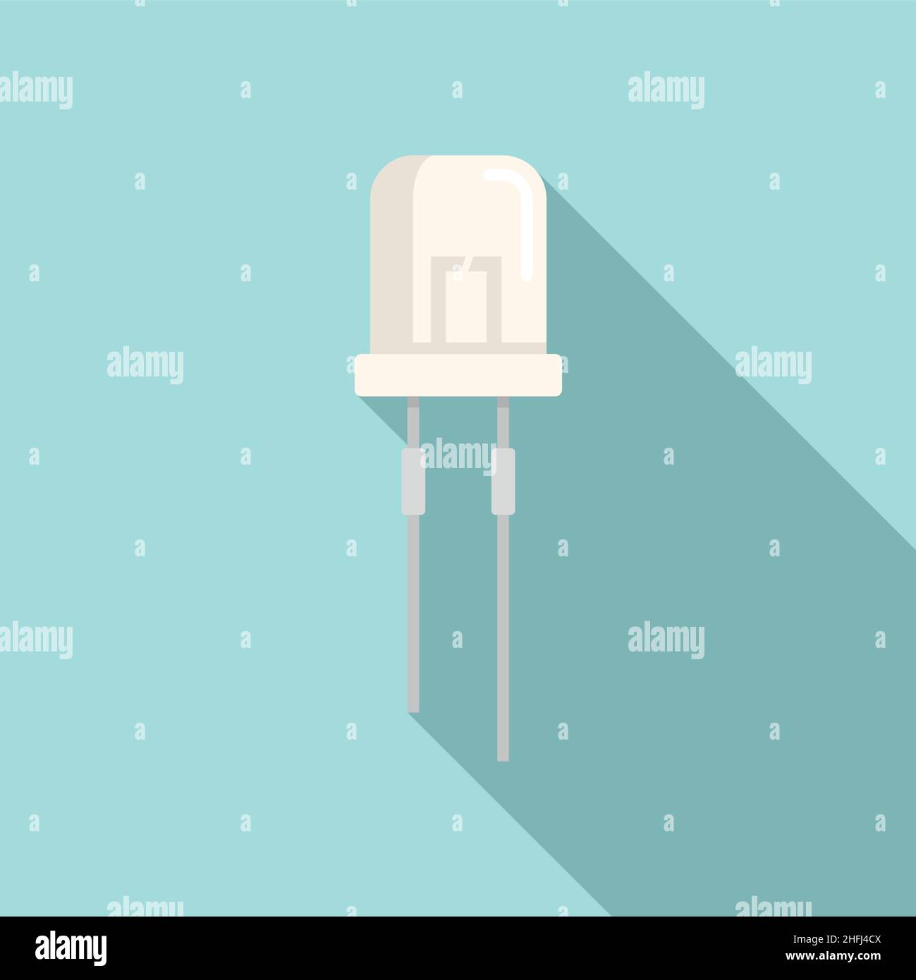 Detector diode icon flat vector. Led bulb. Power diode Stock Vector ...