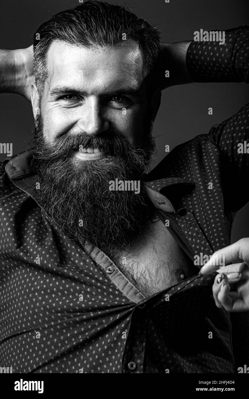 Romantic macho man beard Black and White Stock Photos & Images - Alamy
