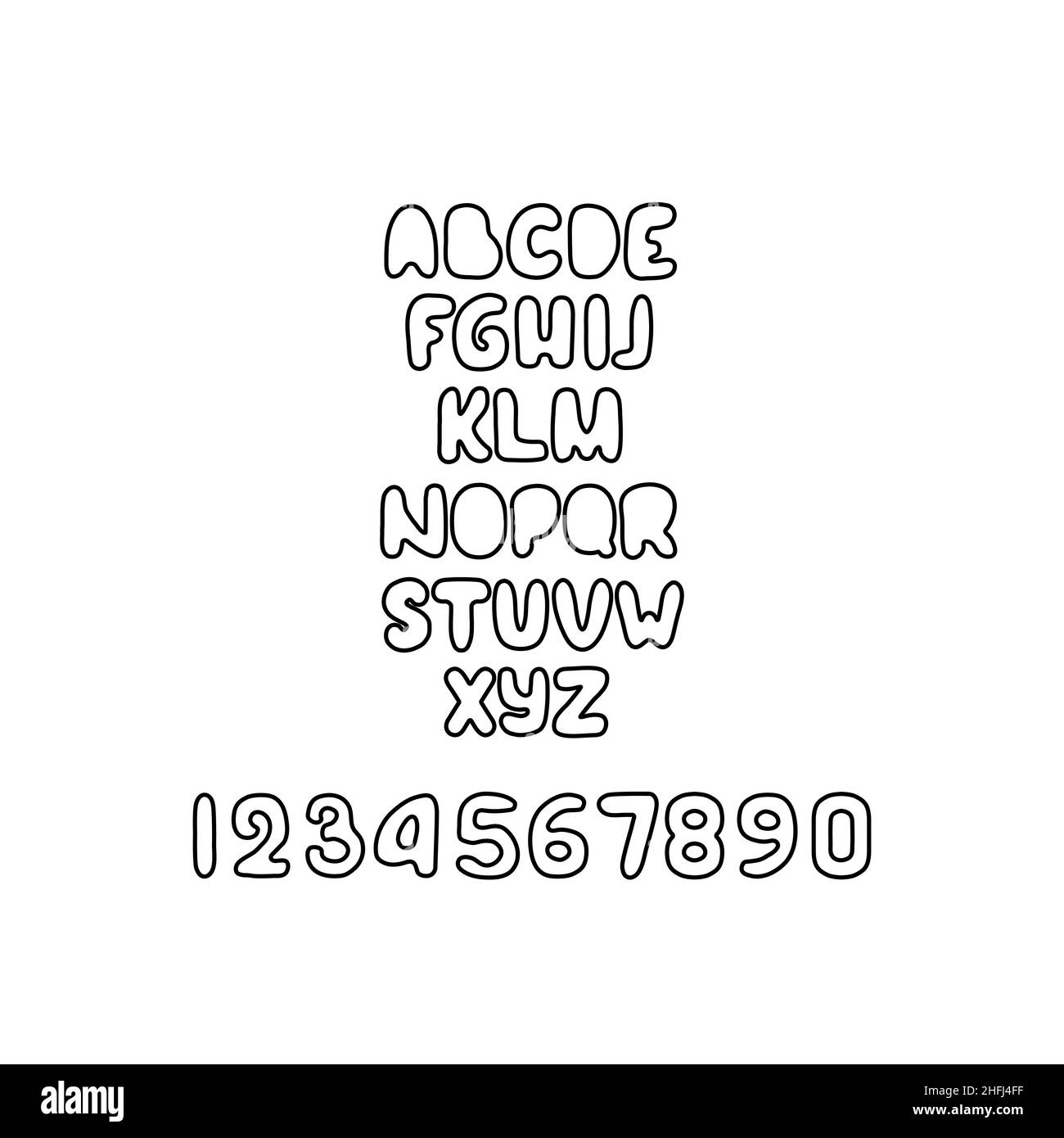 Vector set of bold uppercase regular font with letters and numbers ...