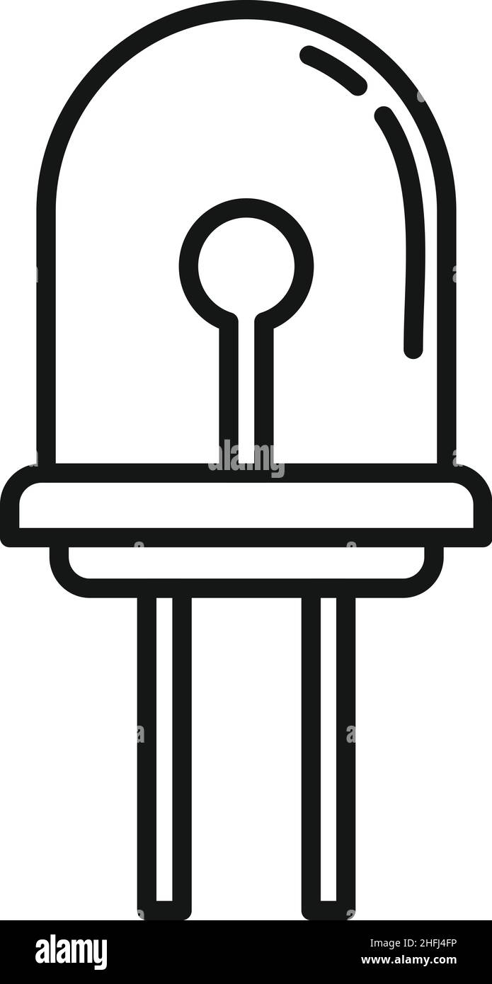 Diode element icon outline vector. Electric power. Resistor component ...