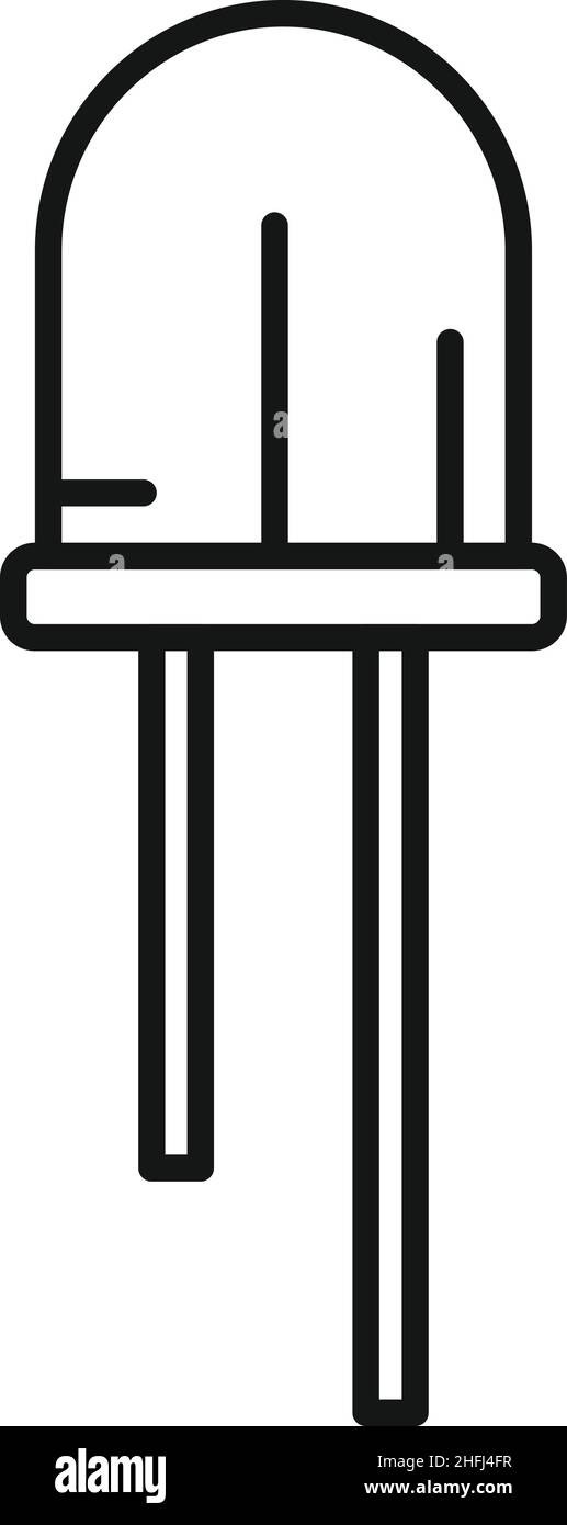 Computer diode icon outline vector. Semiconductor light. Electric ...