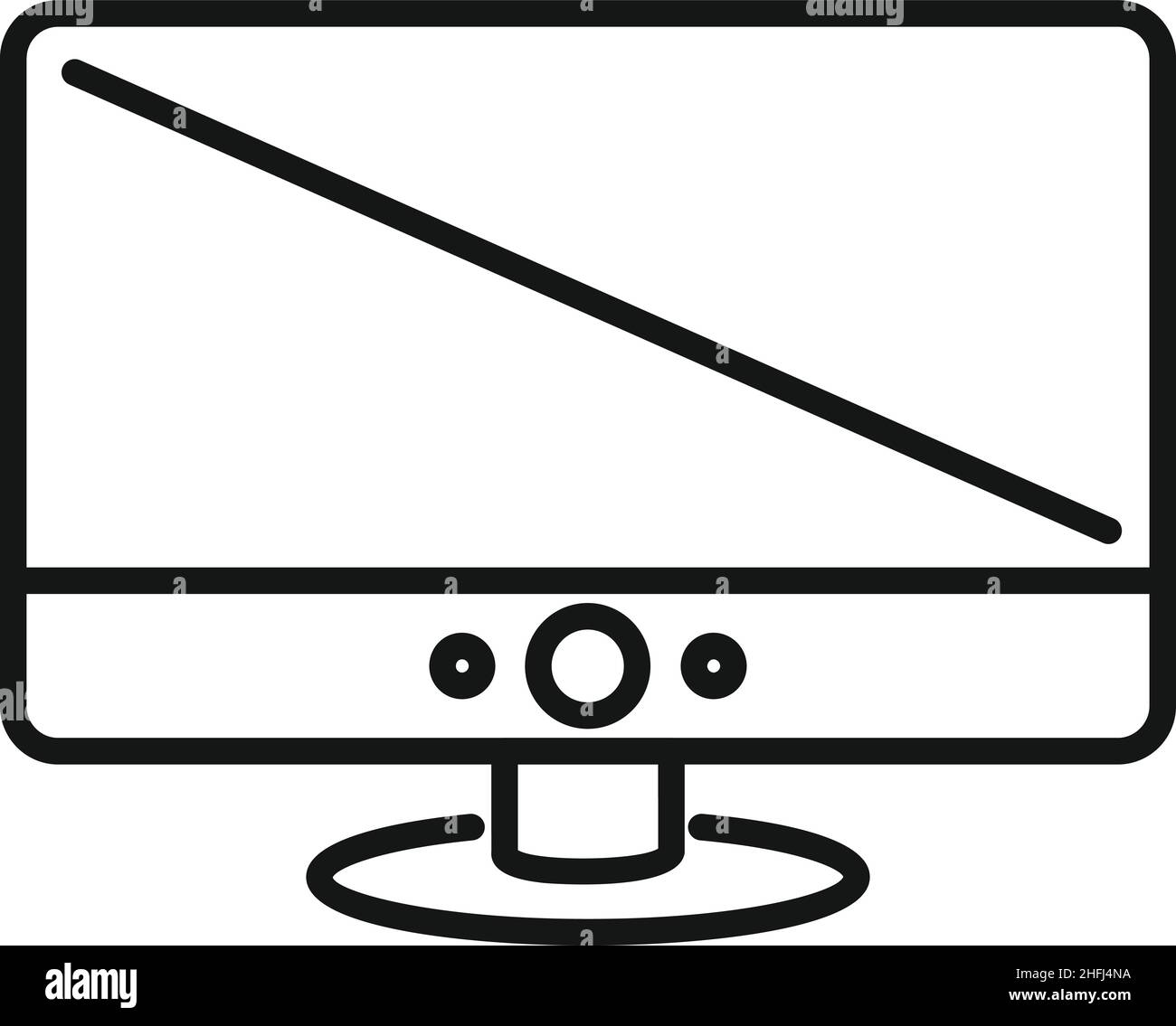 Responsive monitor icon outline vector. Computer screen. Display template Stock Vector Image ...