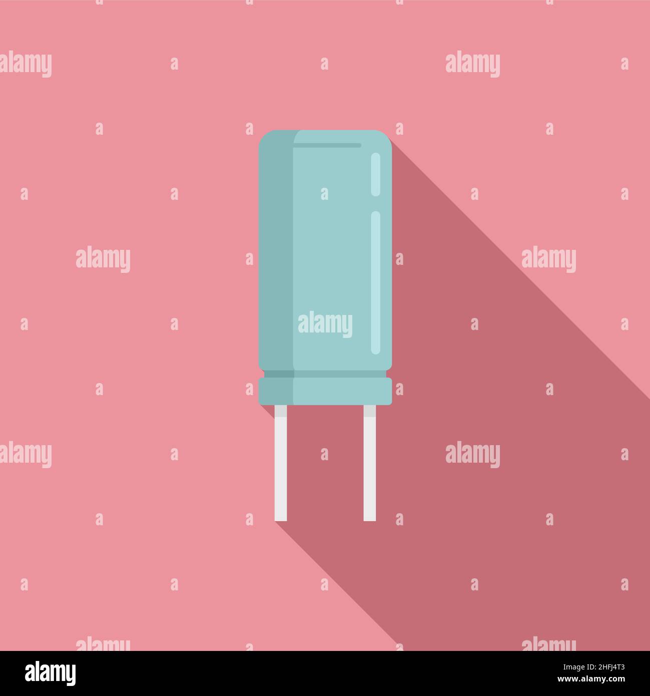 Ceramic capacitor icon flat vector. Component circuit. Electronic chip ...
