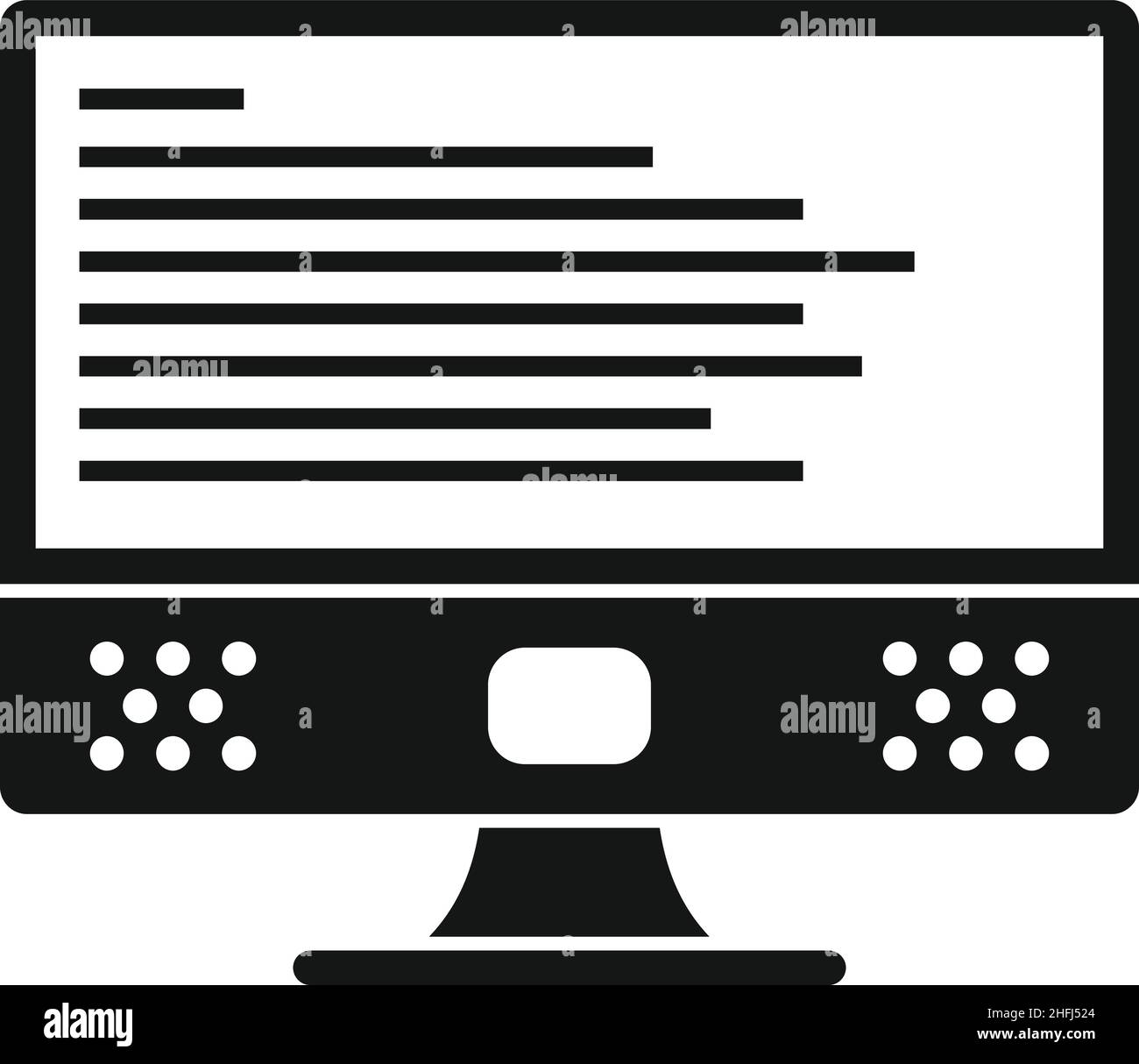 Frame monitor icon simple vector. Pc screen. Computer display Stock ...